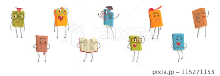 Cute Humanized Book Character in Hard Cover...のイラスト素材 [115271153] - PIXTA