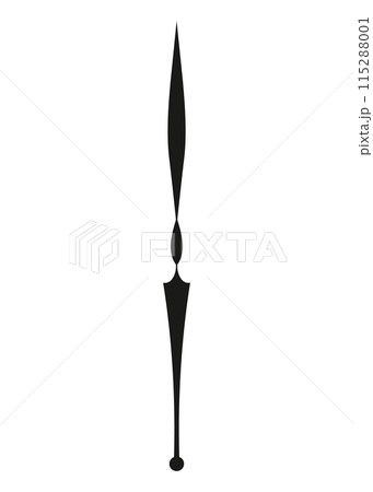 Clock pointer arrow. Black silhouette...のイラスト素材 [115288001] - PIXTA