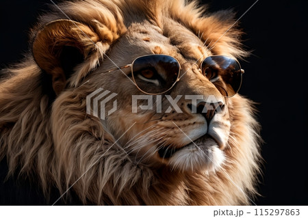portrait of a menacing tiger wearing...のイラスト素材 [115297863] - PIXTA