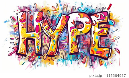 Social media hype symbol created in Doodle...のイラスト素材 [115304937] - PIXTA