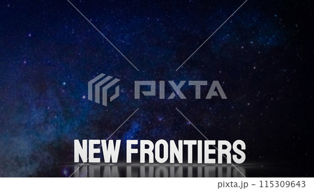 The New frontiers text on space Background 3d...のイラスト素材 [115309643] - PIXTA