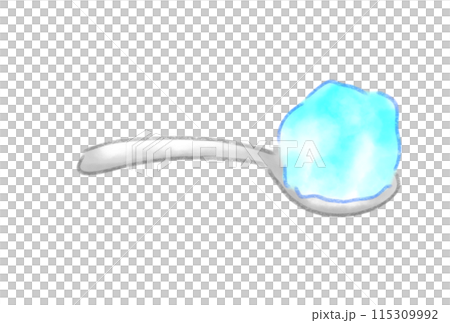 Shaved ice eaten with a spoon - Stock Illustration [115309992] - PIXTA