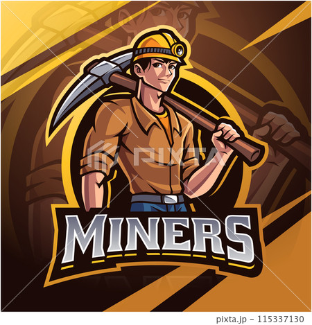 Miners esport mascot logo designのイラスト素材 [115337130] - PIXTA