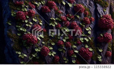 Flowering Cliffside background 3d wallpaperのイラスト素材 [115338922] - PIXTA