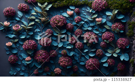 Flowering Cliffside background 3d wallpaperのイラスト素材 [115338927] - PIXTA