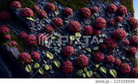 Flowering Cliffside background 3d wallpaperのイラスト素材 [115338930] - PIXTA