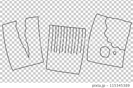 Loose and simple paper set 2 Line drawing - Stock Illustration ...