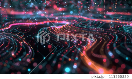 Futuristic tech network with fractal patterns....のイラスト素材 [115360829 ...