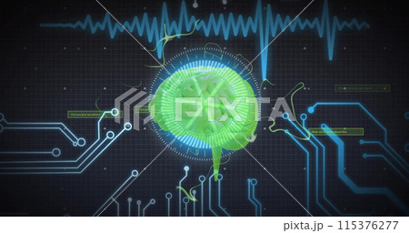 Image of human brain, data processing and...のイラスト素材 [115376277] - PIXTA