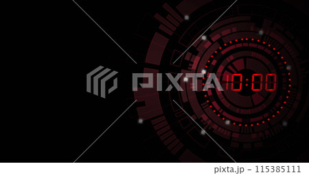 Image of red digital timer changing on red...のイラスト素材 [115385111] - PIXTA