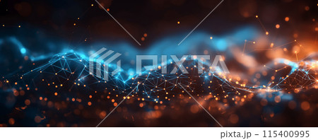 Ethereal network of glowing nodes and links...のイラスト素材 [115400995] - PIXTA