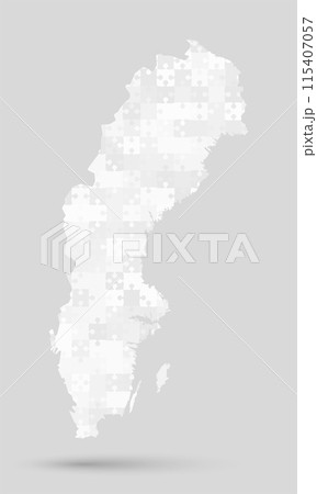 Creative map Sweden from grey puzzle, jigsawのイラスト素材 [115407057] - PIXTA