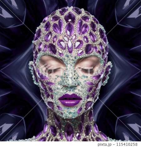 Gem-Encrusted Face Artのイラスト素材 [115410258] - PIXTA