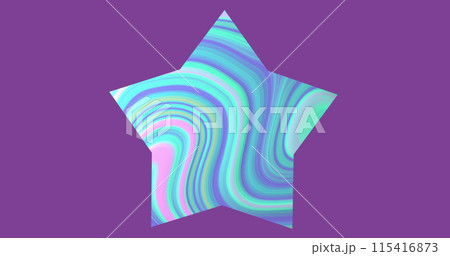 Image of star shape over moving colourful...のイラスト素材 [115416873] - PIXTA