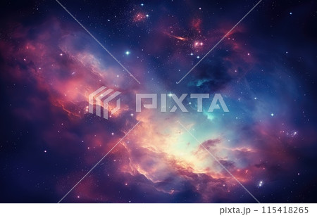 Ethereal cosmos scene, galaxy with swirling...のイラスト素材 [115418265] - PIXTA