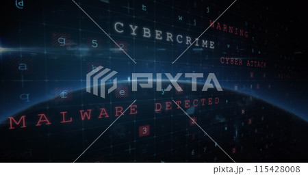 Image of cyber attack warning, scopes scanning...のイラスト素材 [115428008] - PIXTA