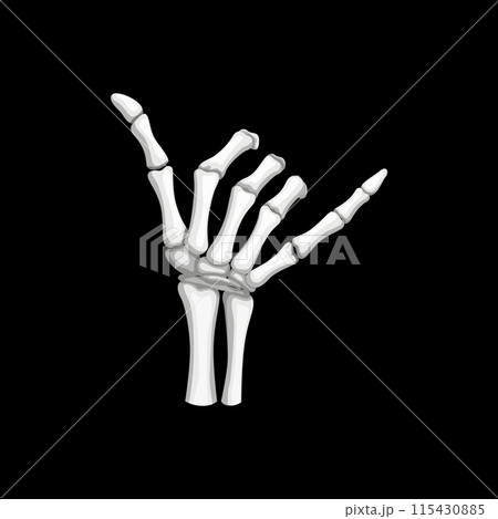 Skeleton hand making hang loose, surf or shaka...のイラスト素材 [115430885 ...