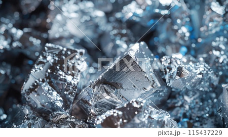 Close-up of metallic crystals showcasing...のイラスト素材 [115437229] - PIXTA
