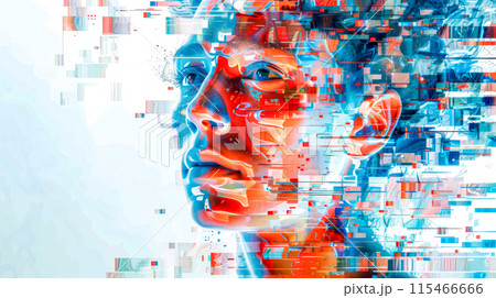 Digital human concept abstract artのイラスト素材 [115466666] - PIXTA