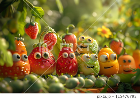 Selective focus of 3D cartoon style, cute and...のイラスト素材 [115476795] - PIXTA