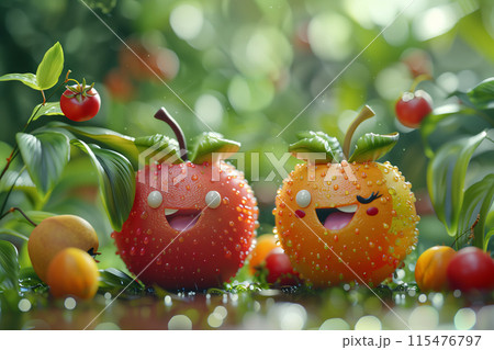 Selective focus of 3D cartoon style, cute and...のイラスト素材 [115476797] - PIXTA