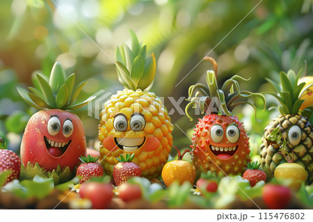 Selective focus of 3D cartoon style, cute and...のイラスト素材 [115476802] - PIXTA