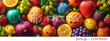 Selective focus of 3D cartoon style, cute and...のイラスト素材 [115476818] - PIXTA