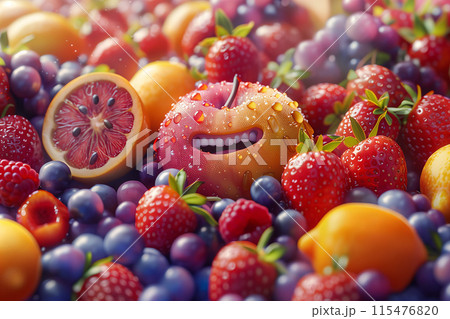 Selective focus of 3D cartoon style, cute and...のイラスト素材 [115476820] - PIXTA