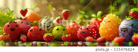 Selective focus of 3D cartoon style, cute and...のイラスト素材 [115476824] - PIXTA