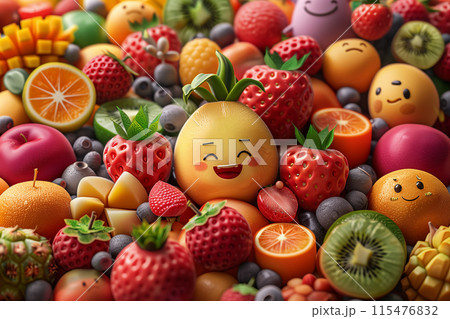 Selective focus of 3D cartoon style, cute and...のイラスト素材 [115476832] - PIXTA