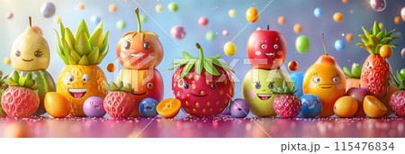 Selective focus of 3D cartoon style, cute and...のイラスト素材 [115476834] - PIXTA