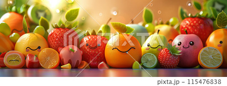 Selective focus of 3D cartoon style, cute and...のイラスト素材 [115476838] - PIXTA