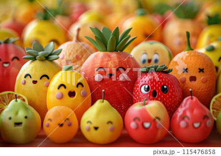 Selective focus of 3D cartoon style, cute and...のイラスト素材 [115476858] - PIXTA