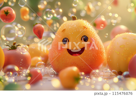 Selective focus of 3D cartoon style, cute and...のイラスト素材 [115476876] - PIXTA