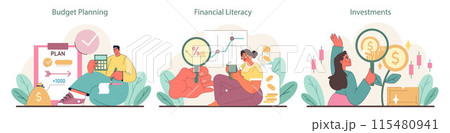 Financial Responsibility set. Detailed budget...のイラスト素材 [115480941] - PIXTA