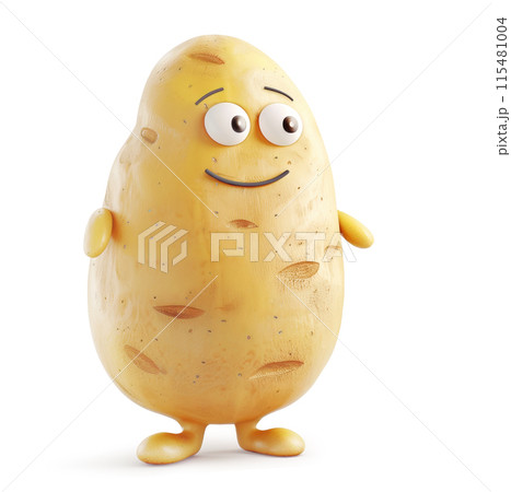 Cute cartoon potato character with eyes, hand...のイラスト素材 [115481004] - PIXTA