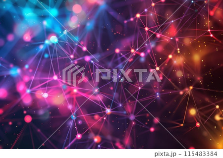 Colorful Abstract Network Connection Linesのイラスト素材 [115483384] - PIXTA