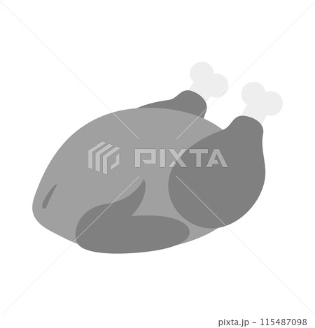 Roasted a whole turkey in grayscale....のイラスト素材 [115487098] - PIXTA