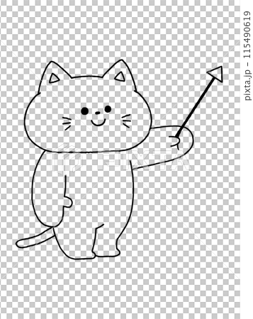 Cat/Explaining/Line drawing - Stock Illustration [115490619] - PIXTA