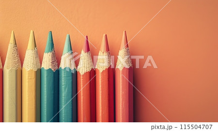 Muted Pastel Colored Pencils Wallpaper with...のイラスト素材 [115504707] - PIXTA