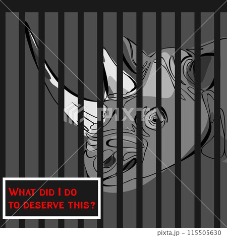 Protest to stop animal abuse, against zoo and...のイラスト素材 [115505630] - PIXTA