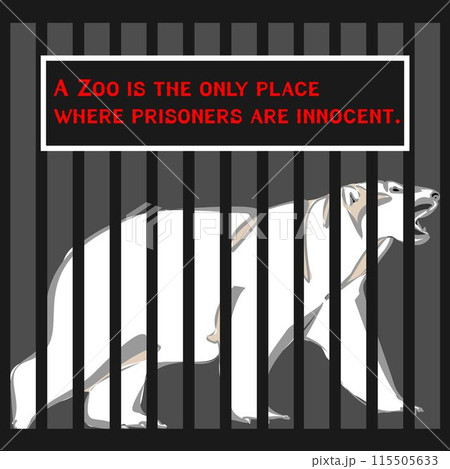 Protest to stop animal abuse, against zoo and...のイラスト素材 [115505633] - PIXTA