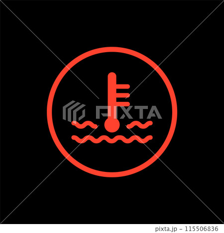 Car engine heat sensor icon. Oil temperature...のイラスト素材 [115506836] - PIXTA