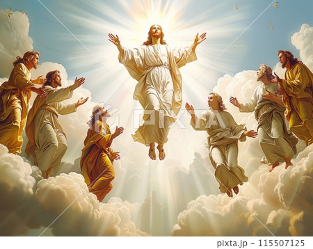 A painting depicting the ascension of Jesus...のイラスト素材 [115507125] - PIXTA