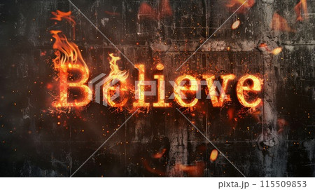 Fire Hope and Faith concept art poster.のイラスト素材 [115509853] - PIXTA