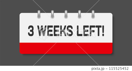 Countdown weekly calendar icon - three weeks leftのイラスト素材 [115525452 ...