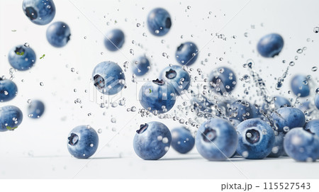 Blueberry explosion, berries flying, dynamic...のイラスト素材 [115527543] - PIXTA