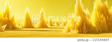 Sun shining on yellow crystals.のイラスト素材 [115544897] - PIXTA