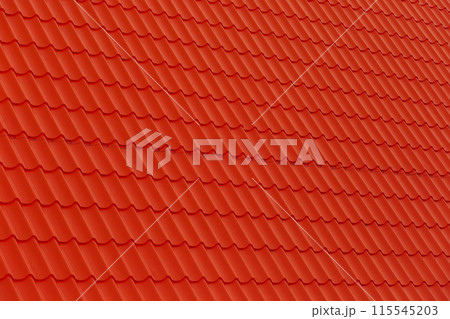 Bright Red Roof Tile Coating Surface House...の写真素材 [115545203] - PIXTA