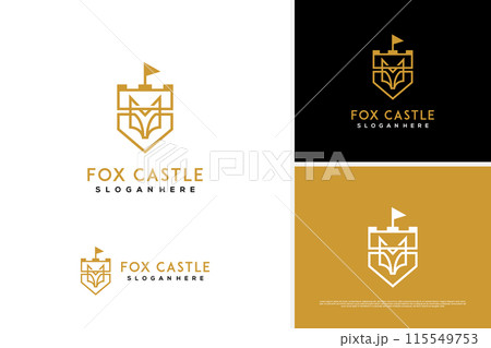 Shield fox castle luxury vector logo design...のイラスト素材 [115549753] - PIXTA